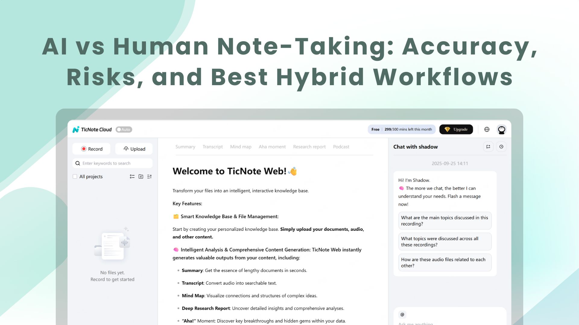 TicNote Cloud – 회의, 요약 및 인사이트를 위한 AI 노트 테이커